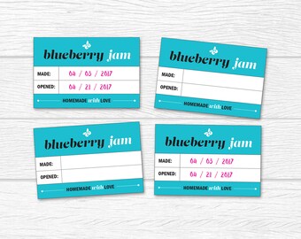 Blueberry Jam Label - Etsy