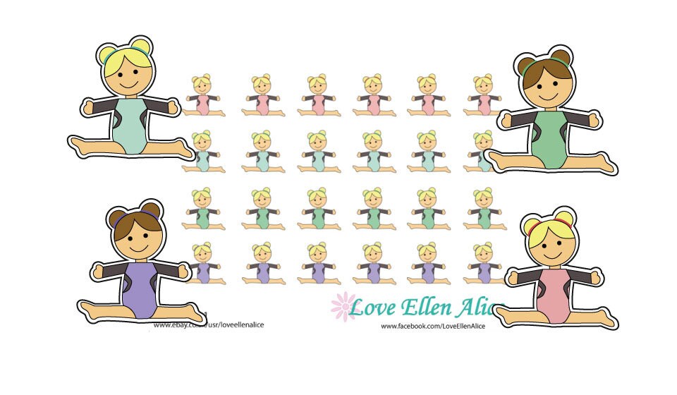Gymnastics Planner Sticker /scrapbook 24 Stickers - Etsy