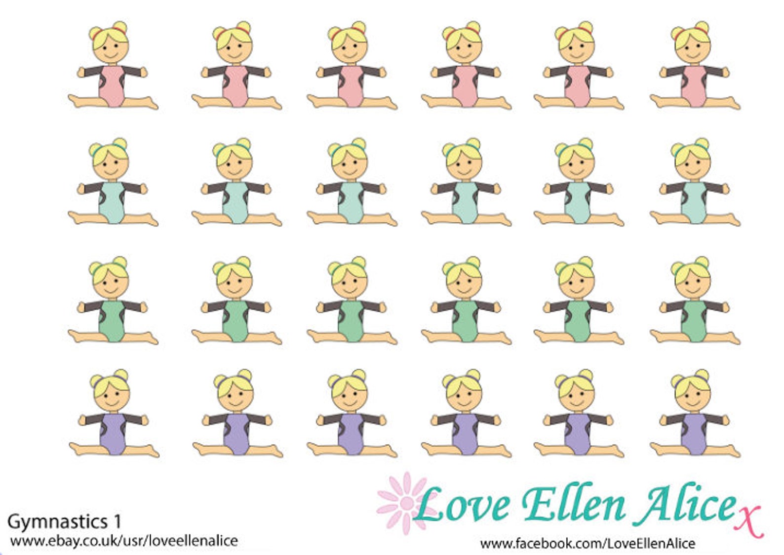 Gymnastics Planner Sticker /scrapbook 24 Stickers - Etsy
