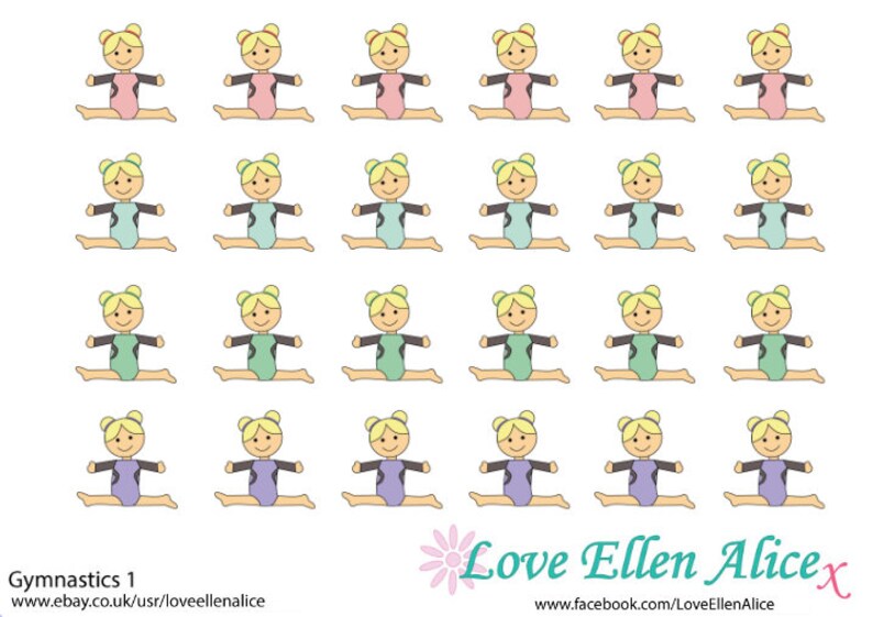 Gymnastics Planner Sticker /scrapbook 24 Stickers - Etsy