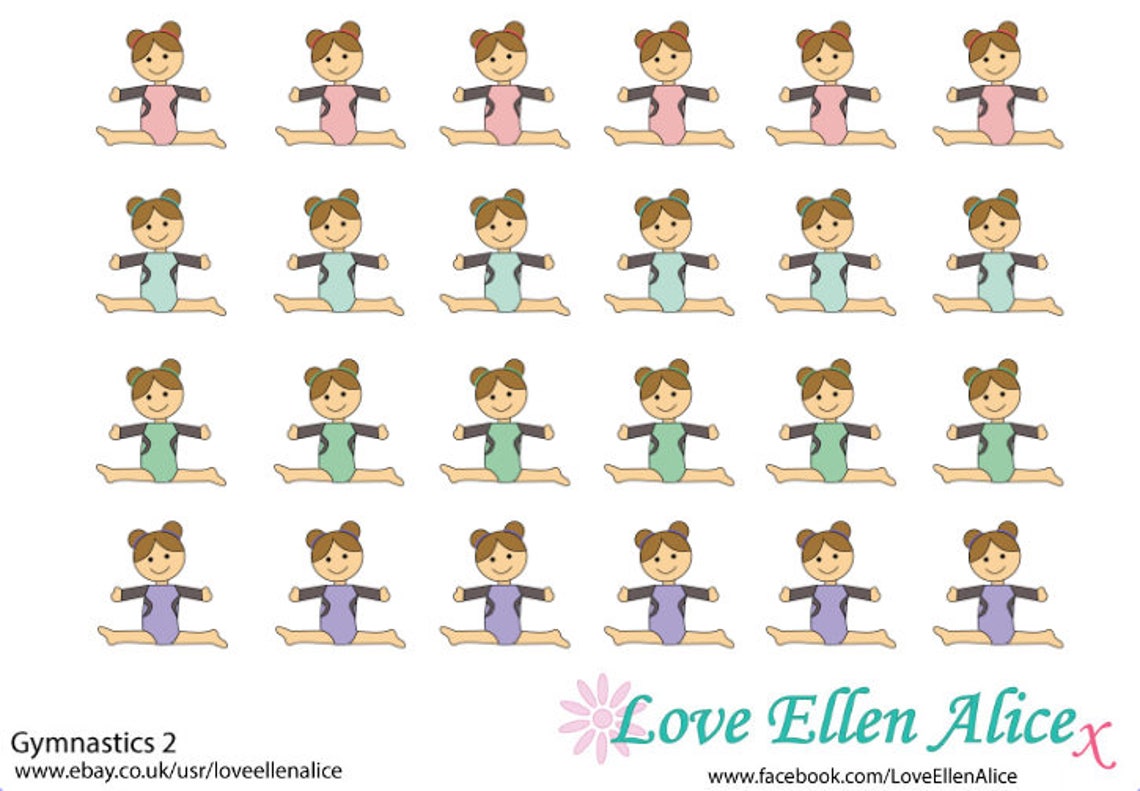 Gymnastics Planner Sticker /scrapbook 24 Stickers - Etsy