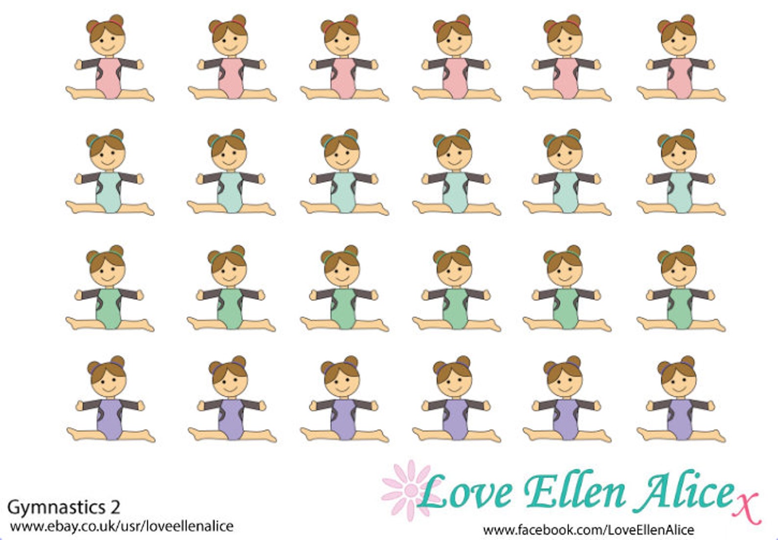 Gymnastics Planner Sticker /scrapbook 24 Stickers - Etsy