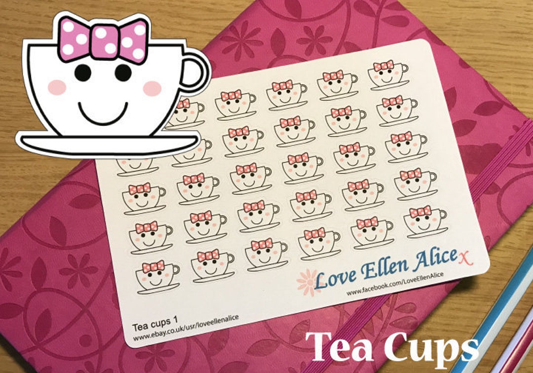 Tea Cup Planner Sticker, Cute , Tea Time, Kawaii - Etsy