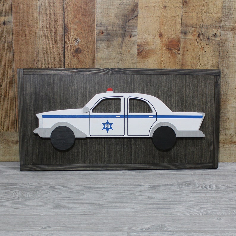 Standard Police Car Sign 3D Police Car Wood Sign Vintage - Etsy