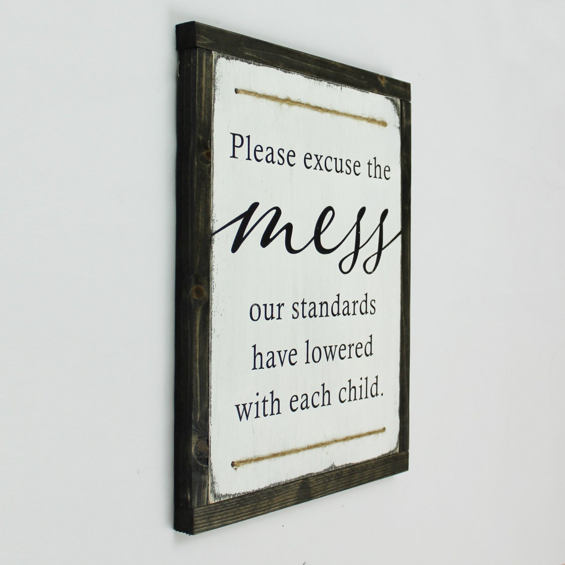 Please Excuse Our Mess Funny Wood Sign Distressed Framed - Etsy