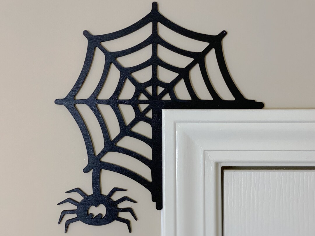 Spider and Web Door Corner Halloween Décor Halloween Door - Etsy