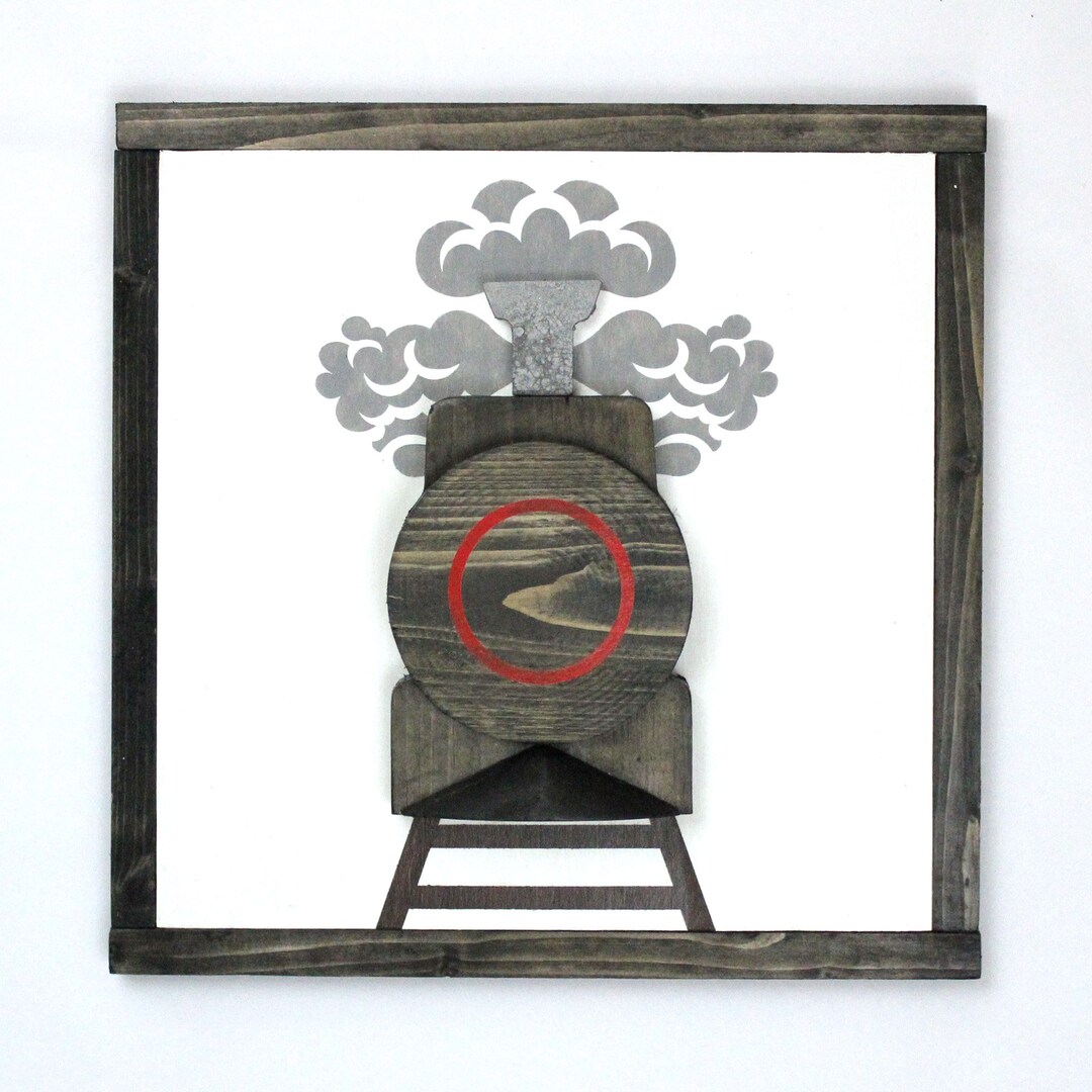 Train Decor 3D Train Art Vintage Train Wood Sign Kids Room ...