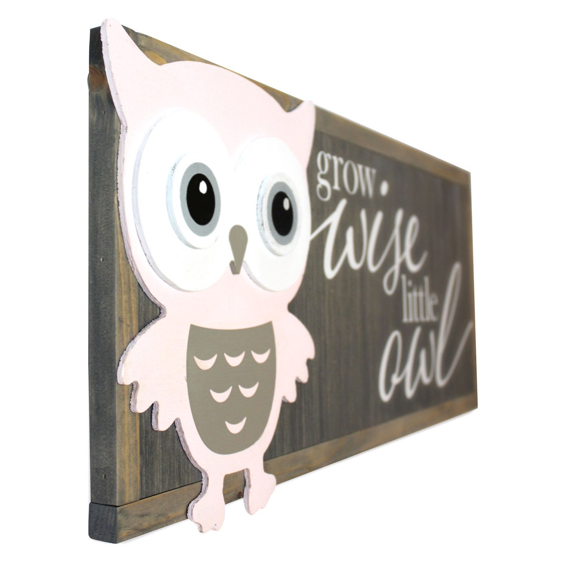 Owl Nursery Sign Farmhouse Nursery Sign Pink Owl Wall Art | Etsy