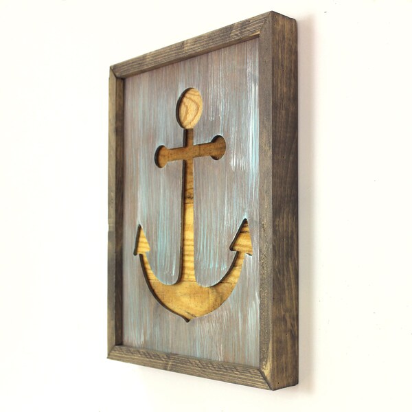 Wooden Anchor Sign - Etsy