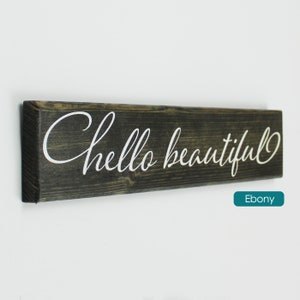 Hello Beautiful Shelf Sitter Rustic Wood Sign Mantel - Etsy