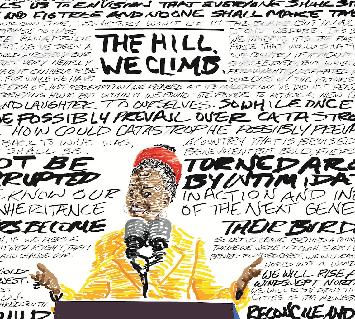 The Hill We Climb by Amanda Gorman Inaugural Poem Text Lovers | Etsy