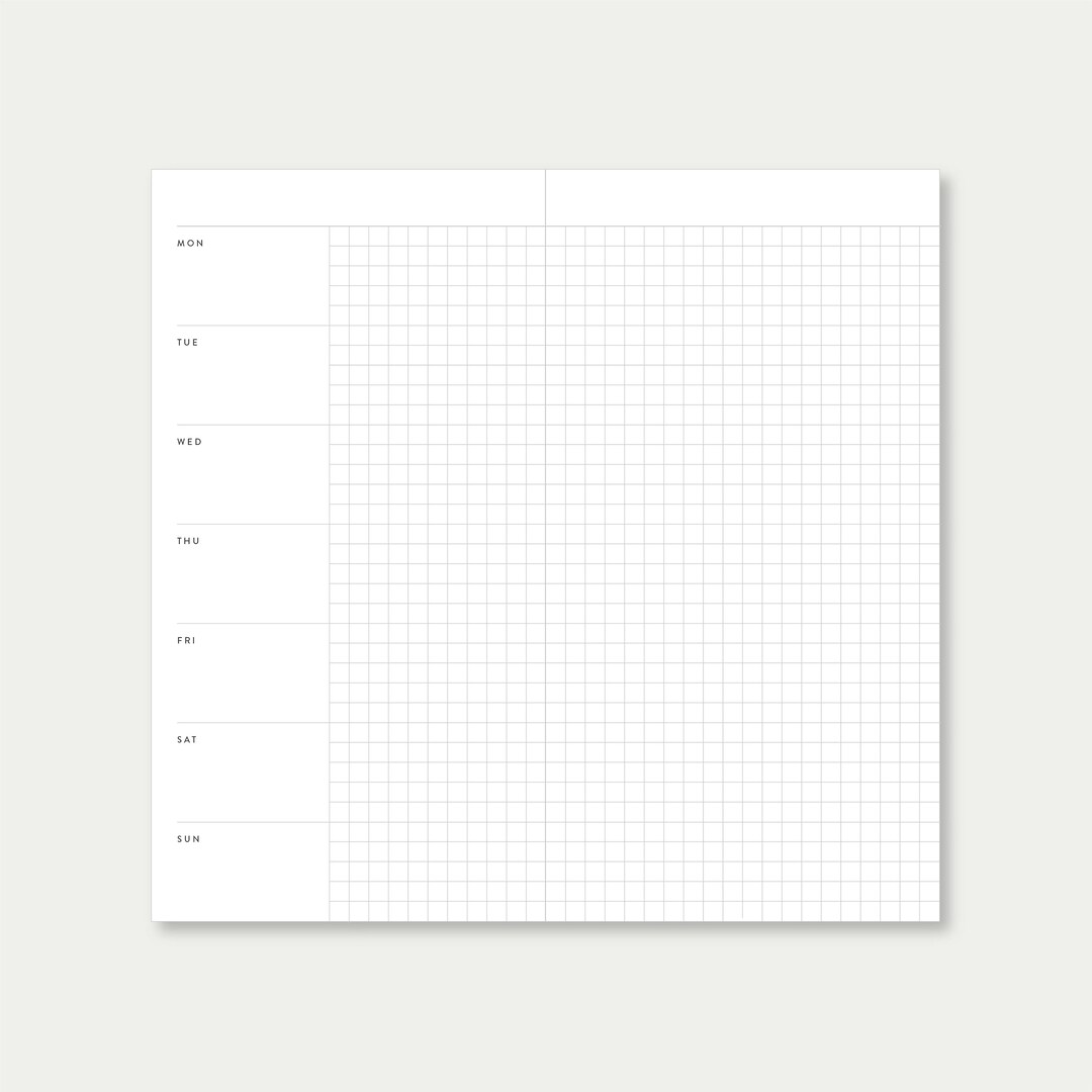 Weekly Undated WO1P Plan Bar Grid TN Regular - Etsy