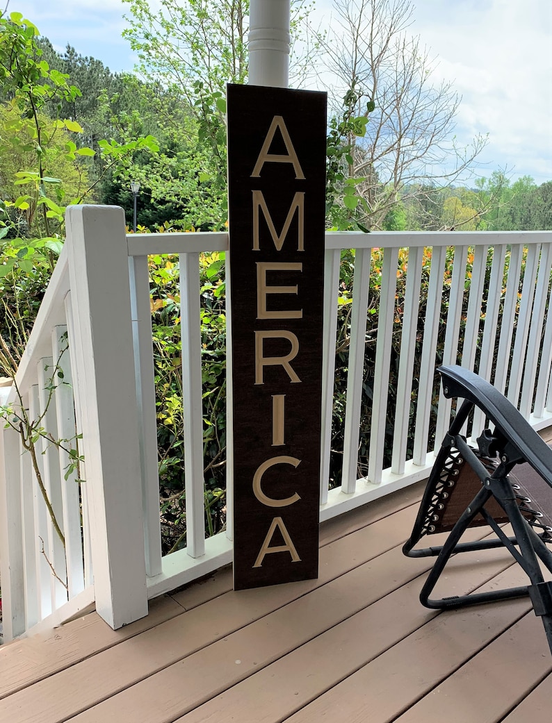 Wooden Welcome Sign America | Etsy