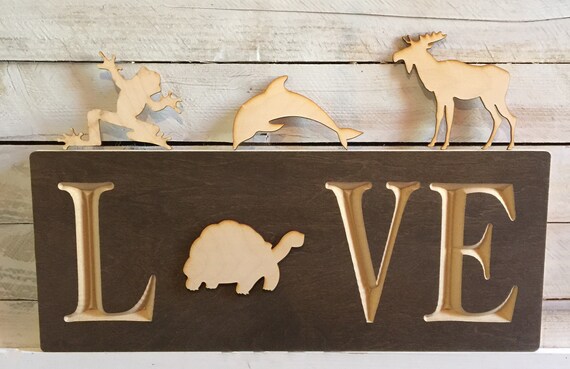 The Adjustable Love Sign Starter Kit Animal Wood - Etsy