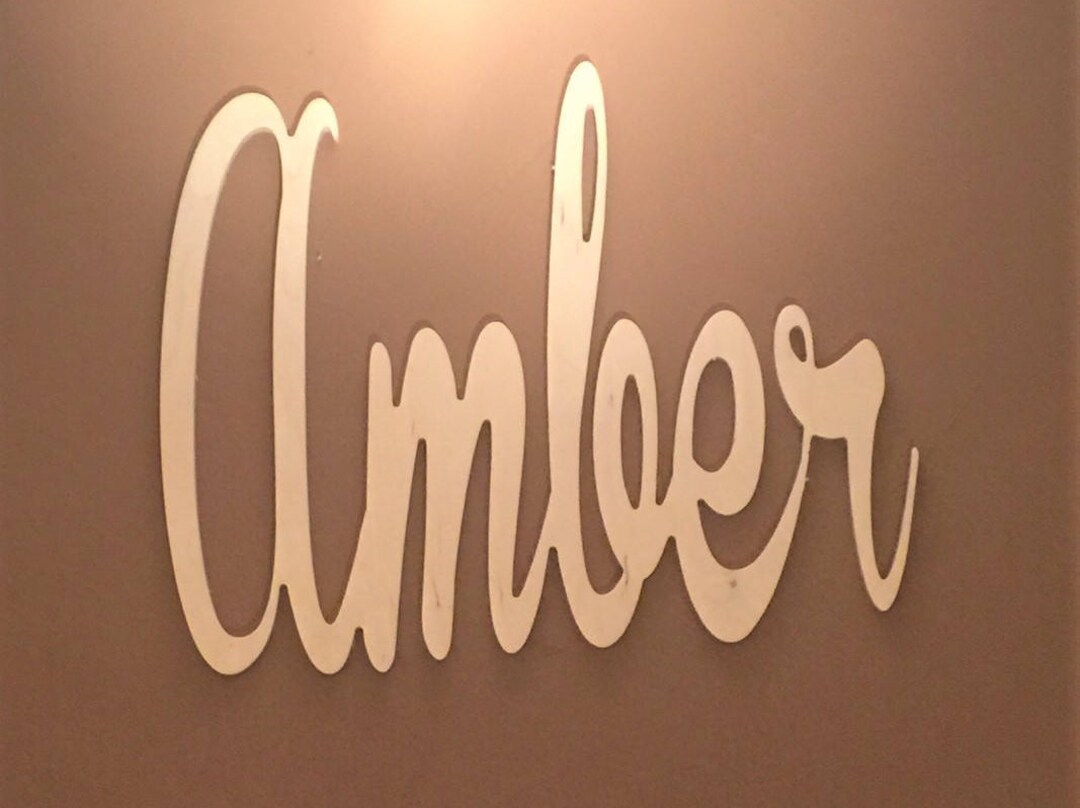 Paint Me Designs Unfinished Wood Script Word Amber 18 - Etsy