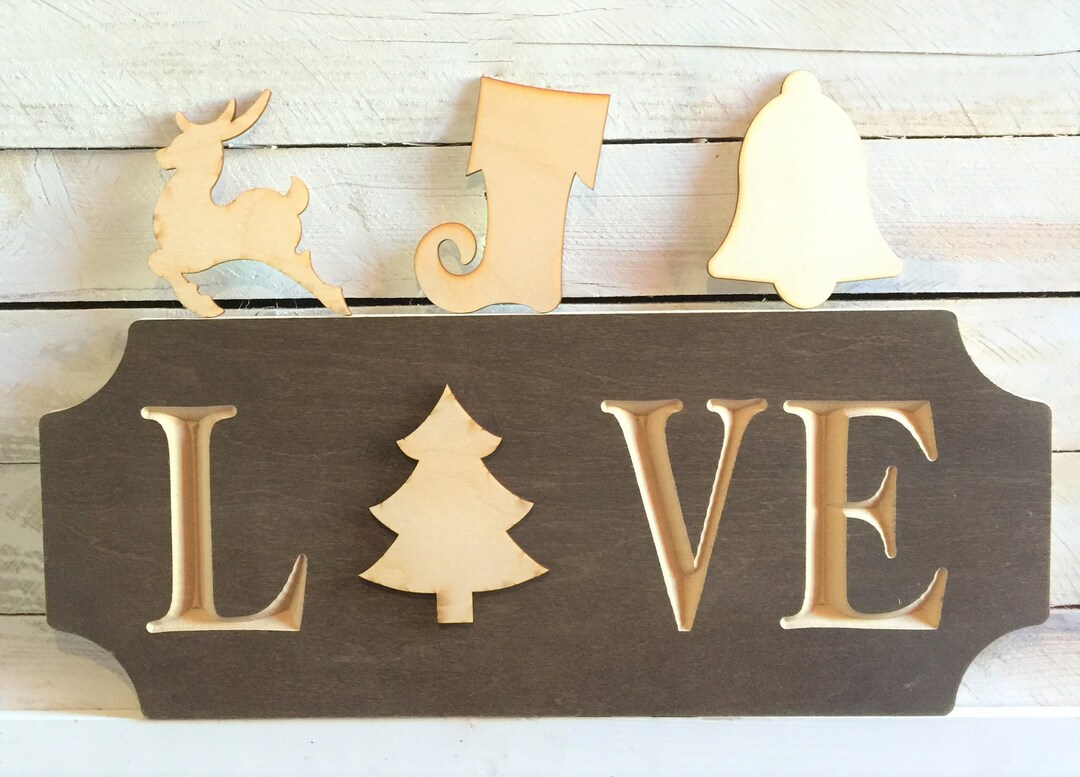 The Adjustable Love Sign Starter Kit Christmas Wood - Etsy