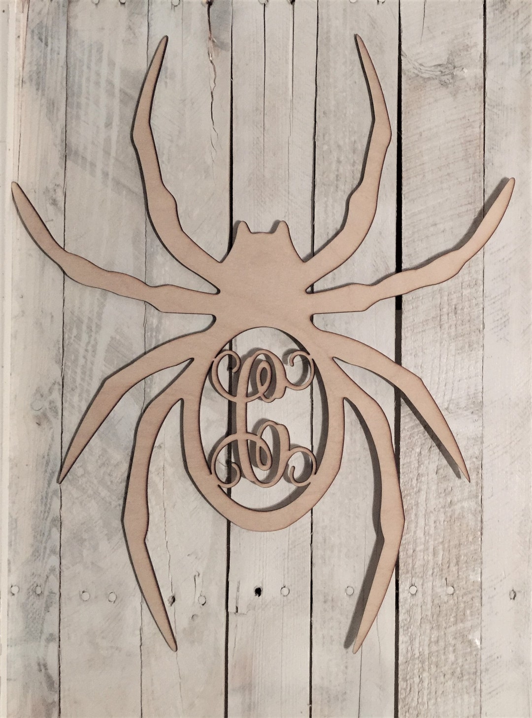Unfinished Large Wood Monogram Spider 22 in Tall - Etsy