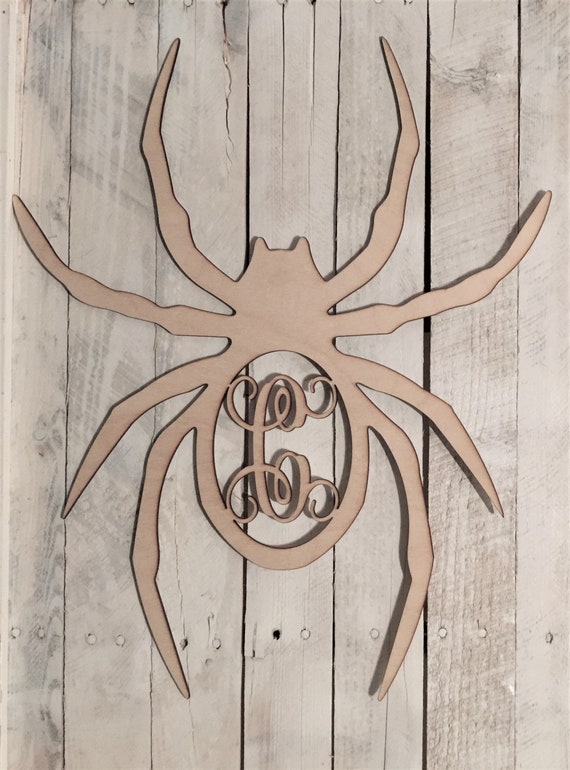 Unfinished Large Wood Monogram Spider 22 in Tall | Etsy