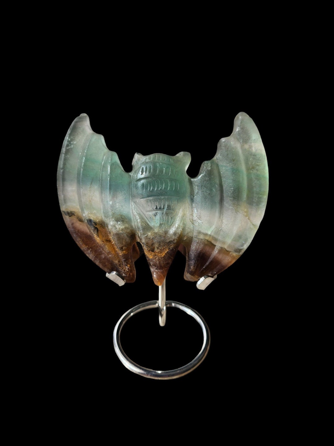 Fluorite Bat, Green Hand Carved, Spooky Halloween, Crystal Stand - Etsy