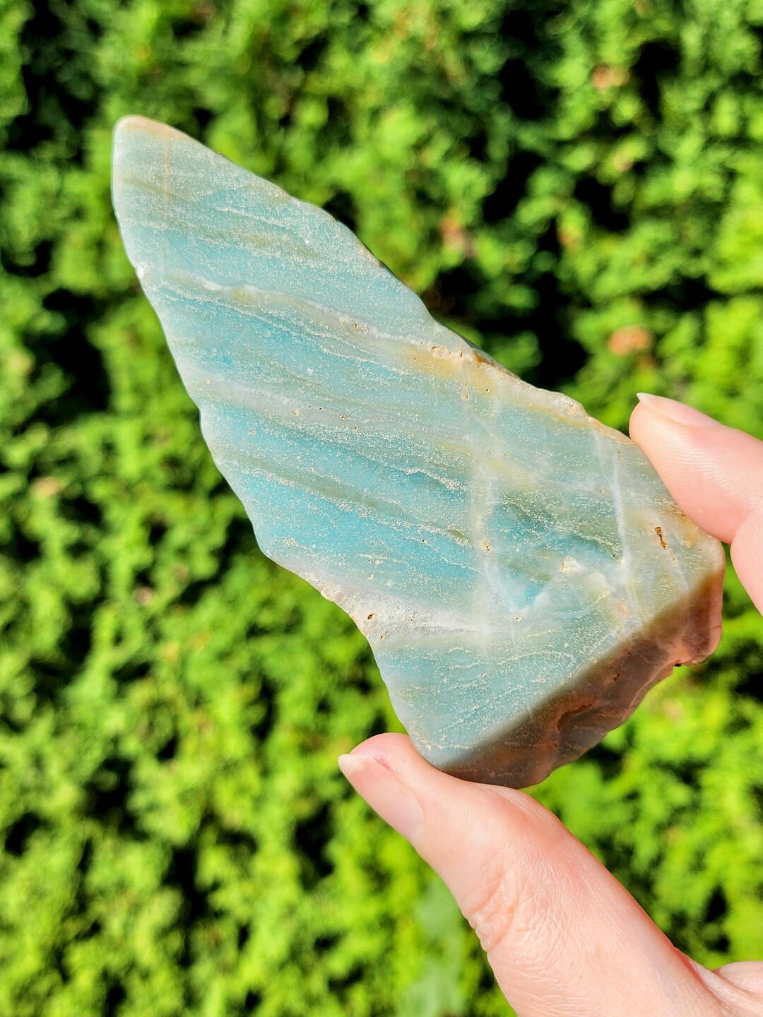 Caribbean Calcite Freeform Slab Natural Blue Gemstone - Etsy