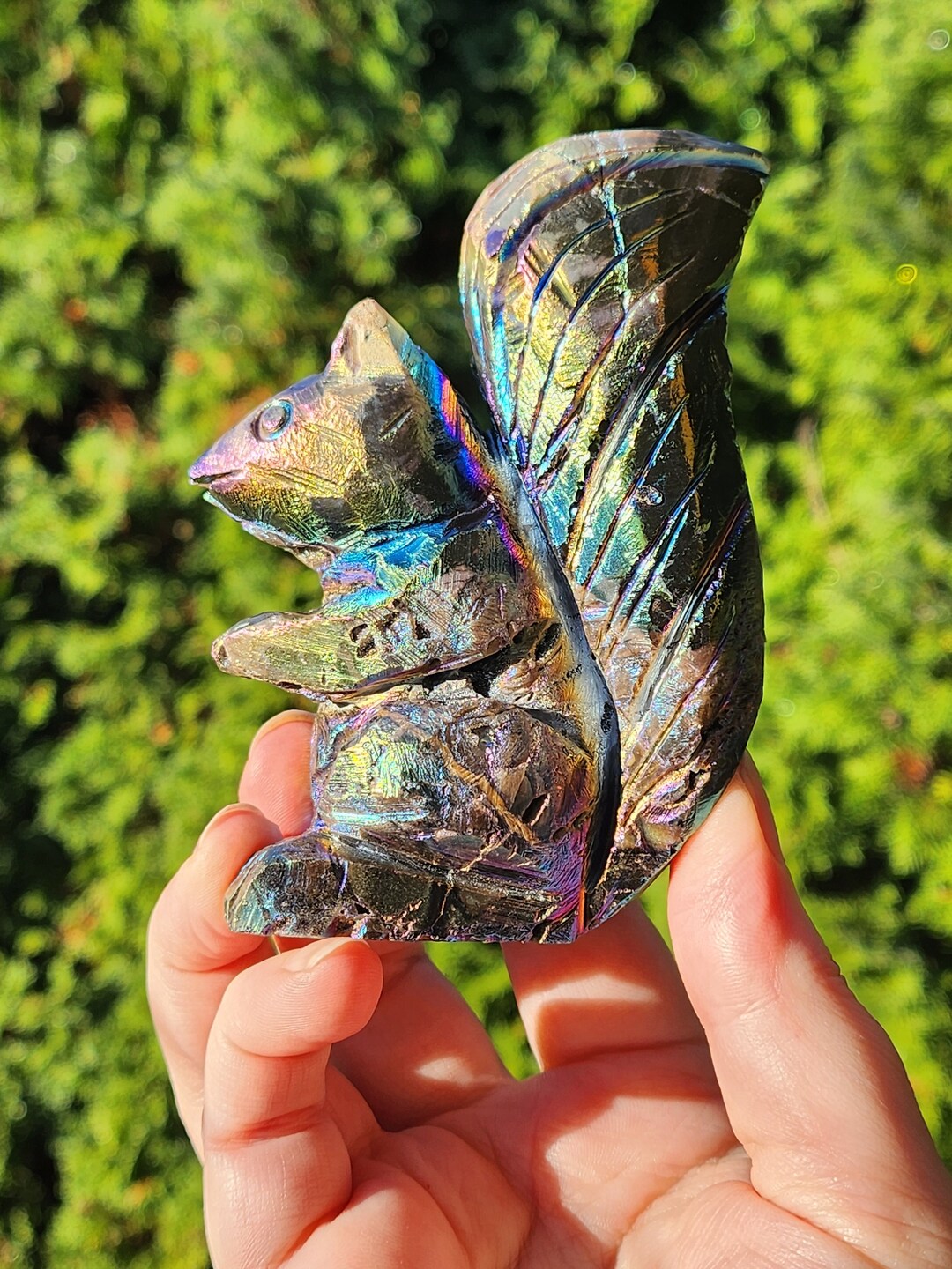 Sphalerite Squirrel Hand Carved Animal Sparkly Angel Aura - Etsy