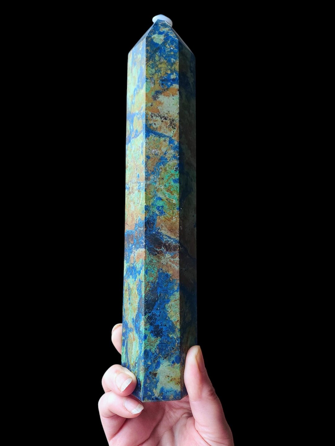 HUGE Rare Azurite and Malachite Tower Blue Green Point - Etsy