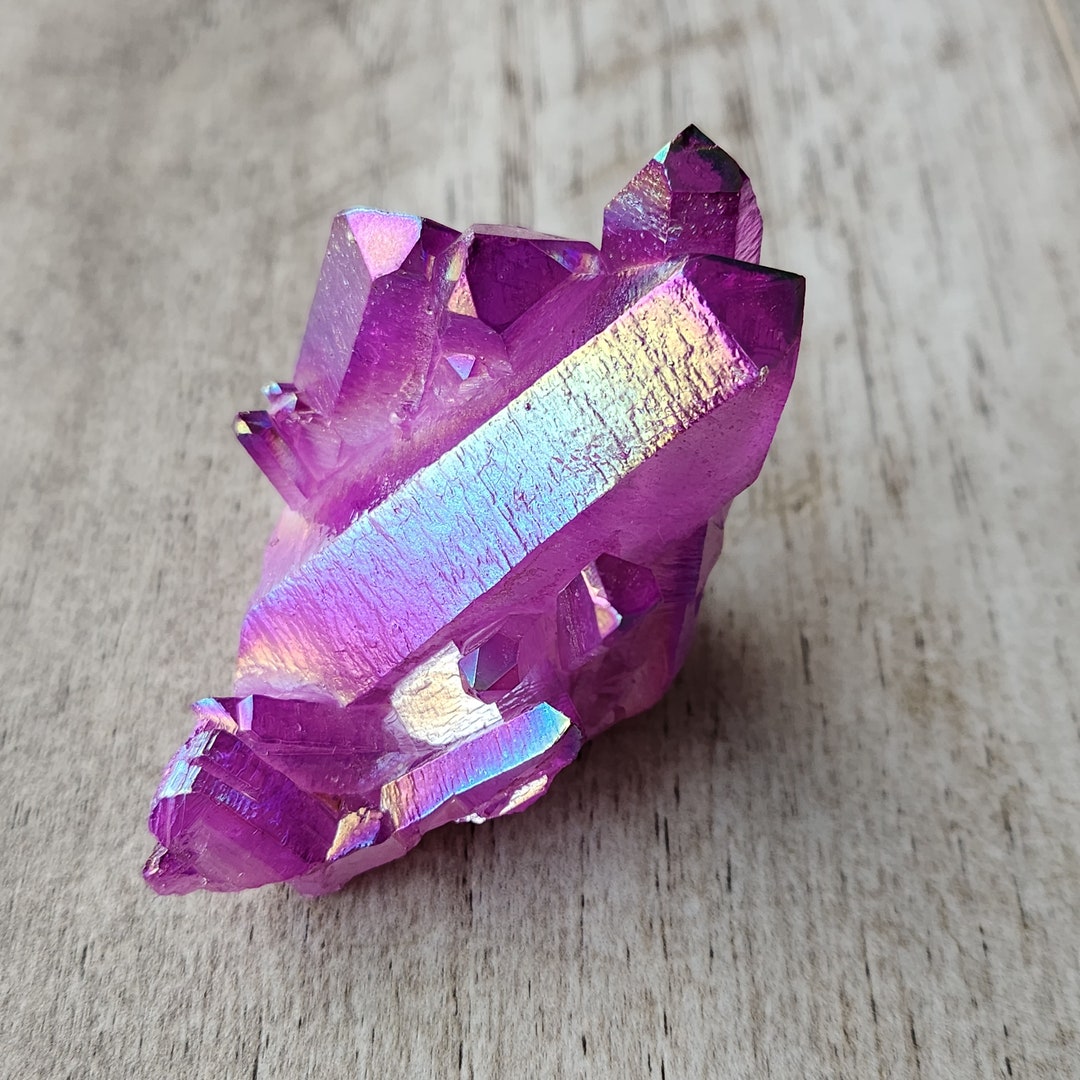 Purple Rainbow Quartz Cluster Freeform Aura Gemstone Point - Etsy