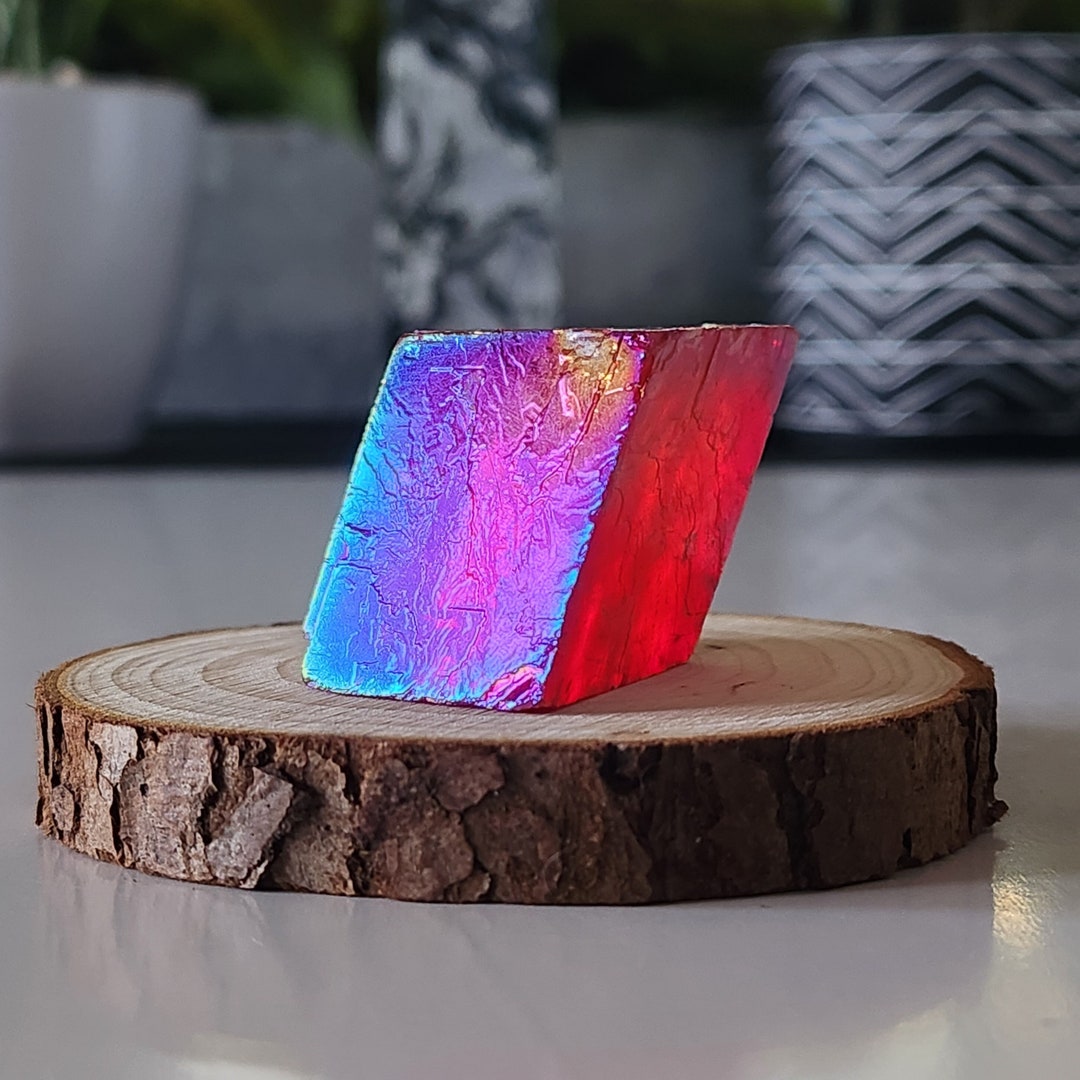 Calcite Cube Angel Aura Red Rainbow Gemstone Titanium Specimen - Etsy
