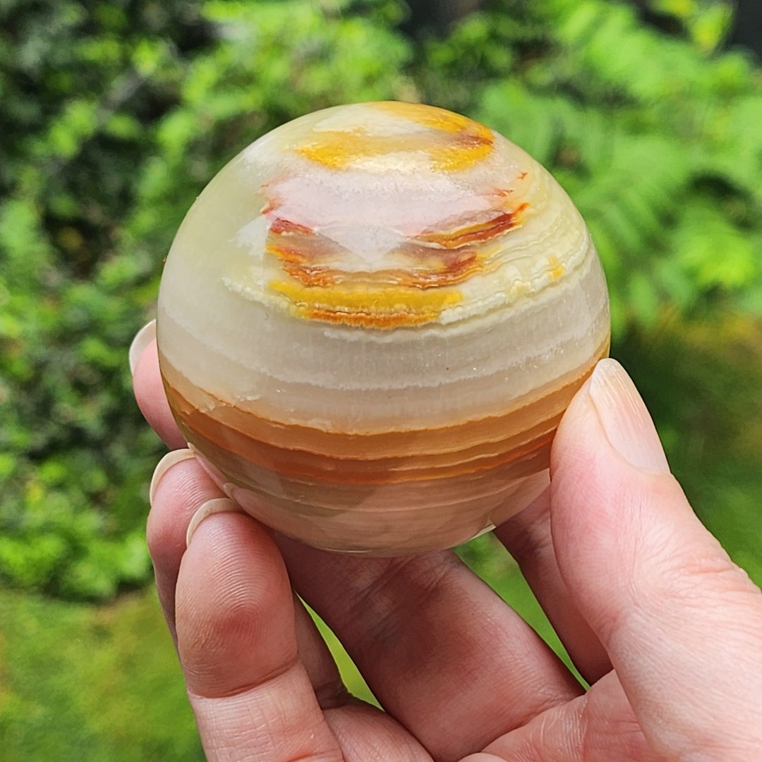 Green Yellow Onyx Sphere 55mm Orb Ball Gemstone Healing Quartz ...