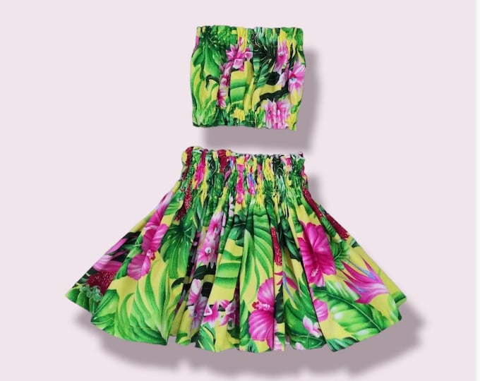 Hula Skirts Girls Hawaiian Hibiscus Pa'u Skirts Toddler Baby Moana Hula ...