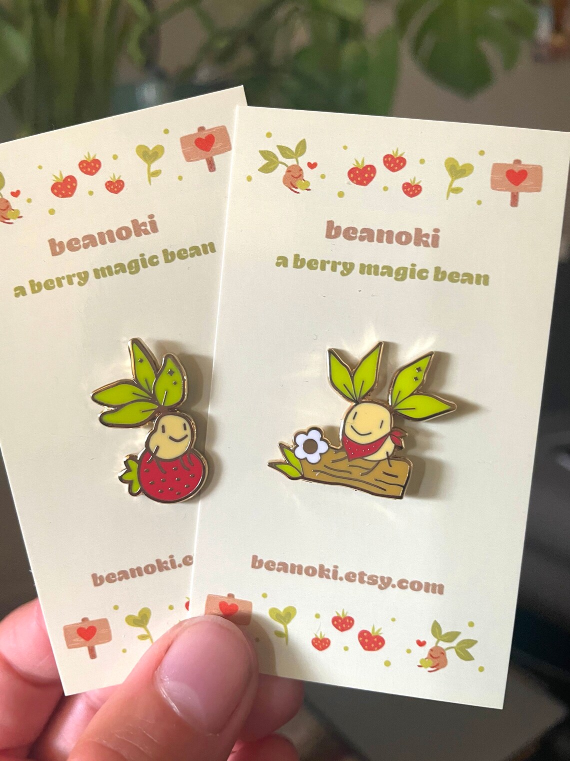 Berry magic beans matching pin set cute sprout pin | Etsy