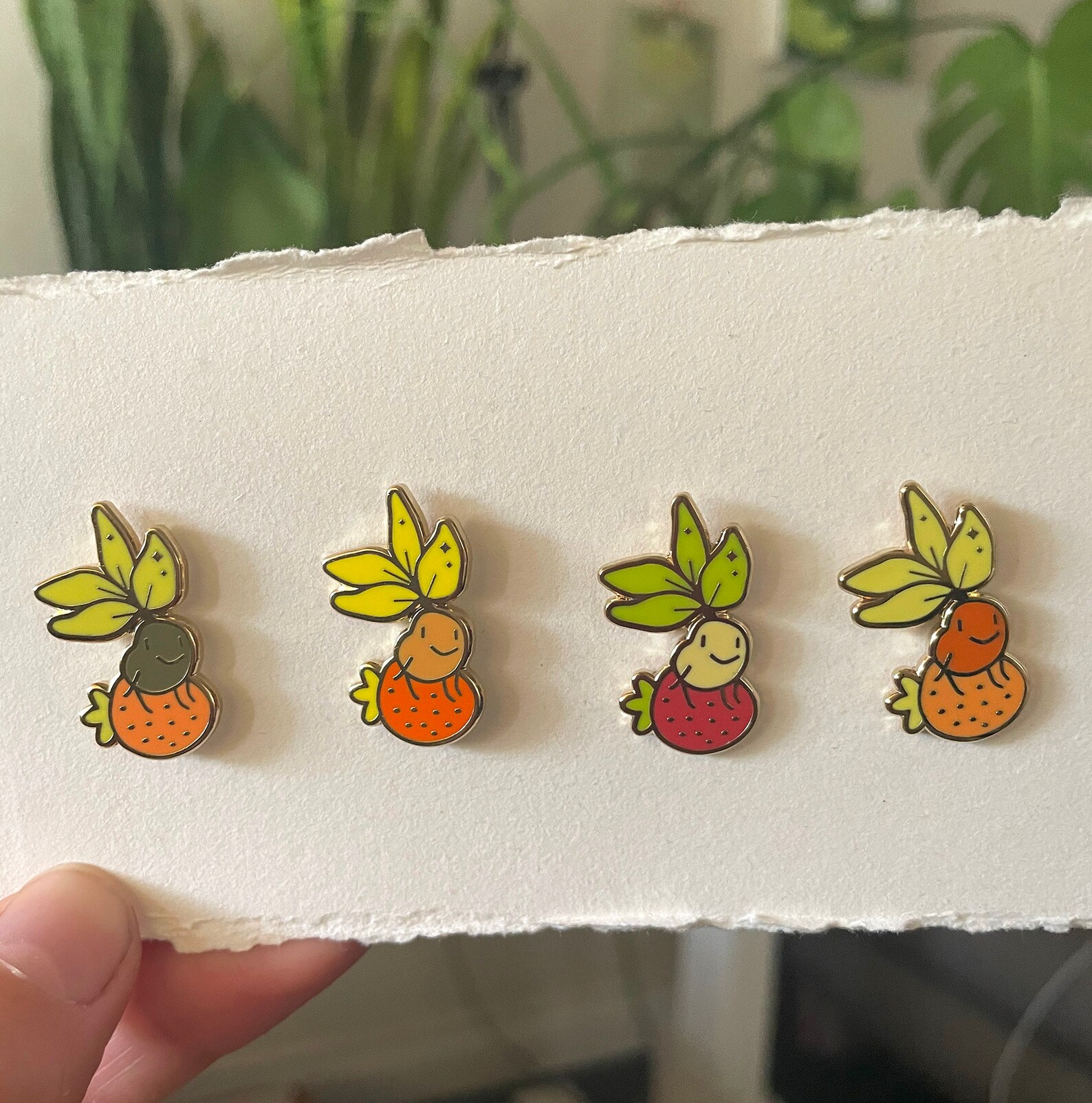 Berry magic beans matching pin set cute sprout pin | Etsy