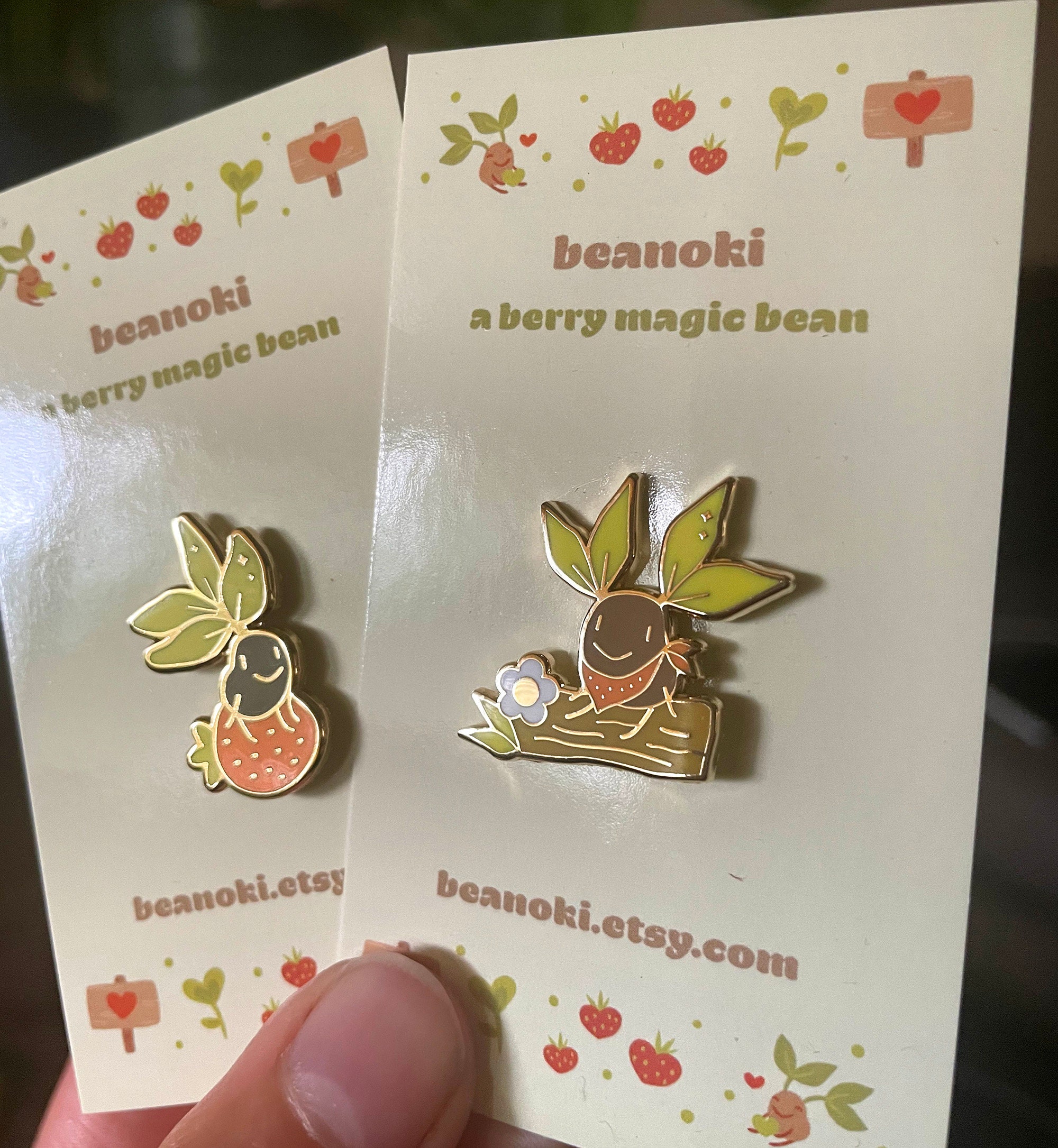 Berry magic beans matching pin set cute sprout pin | Etsy