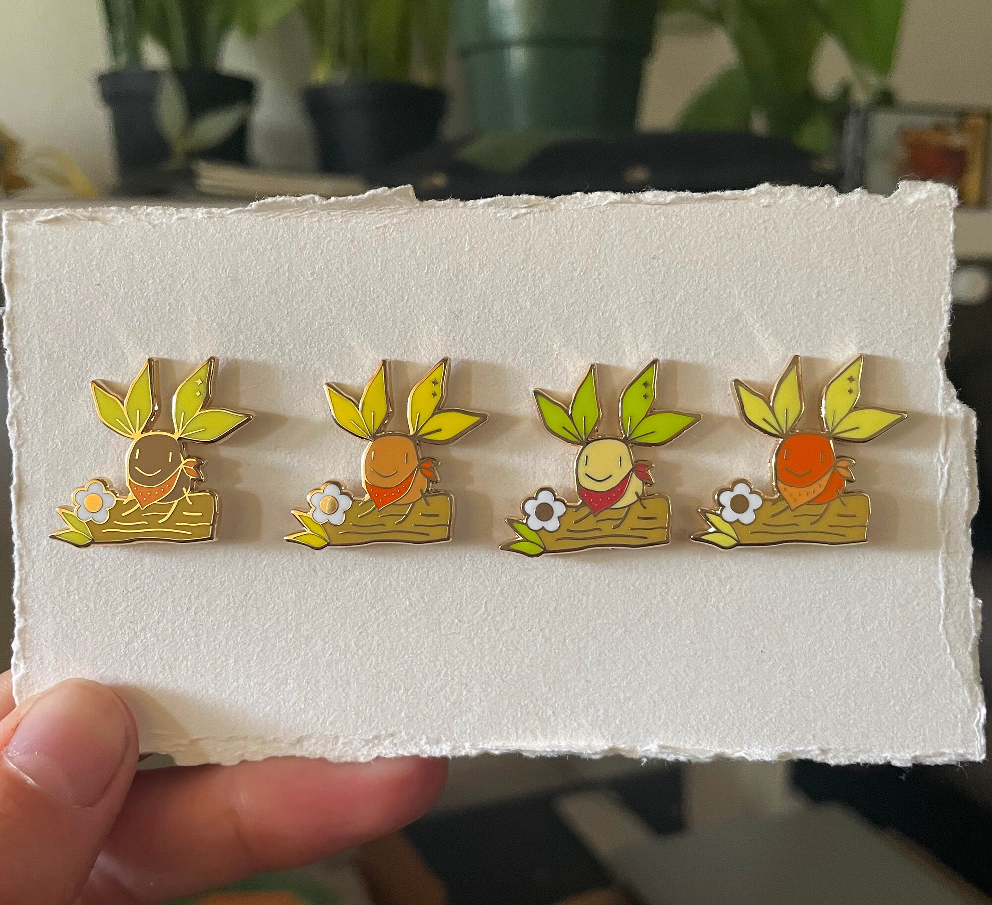 Berry magic beans matching pin set cute sprout pin | Etsy