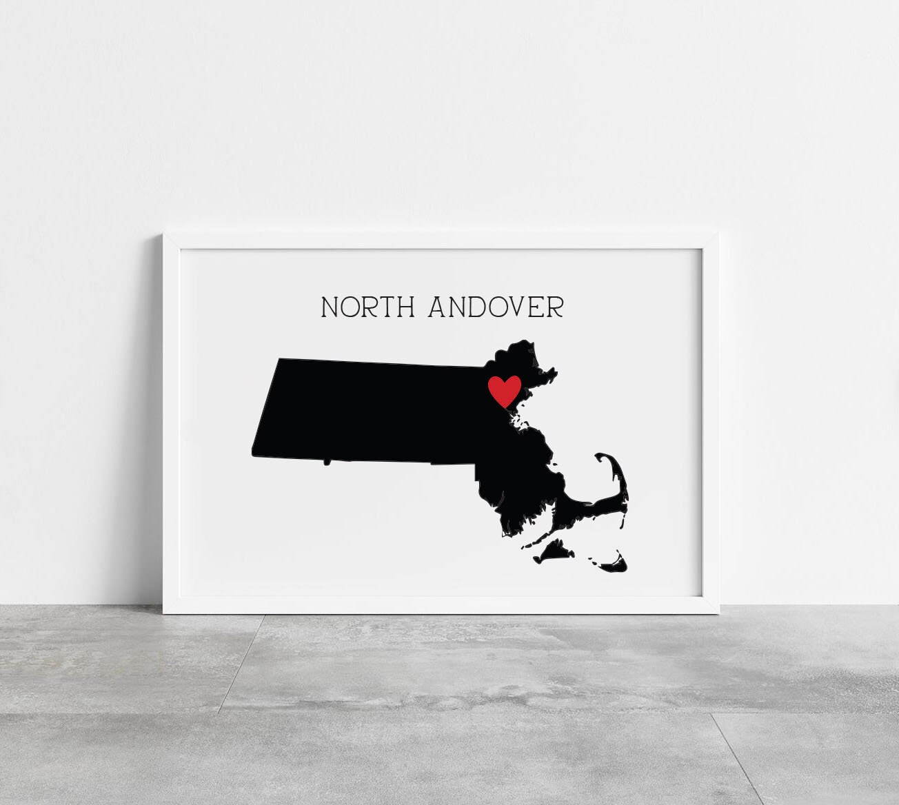 North Andover Map North Andover Sign Wall Art Love My Town - Etsy