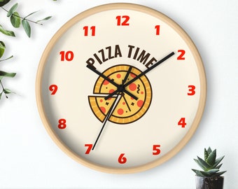 Pizza Wooden Clock - Etsy