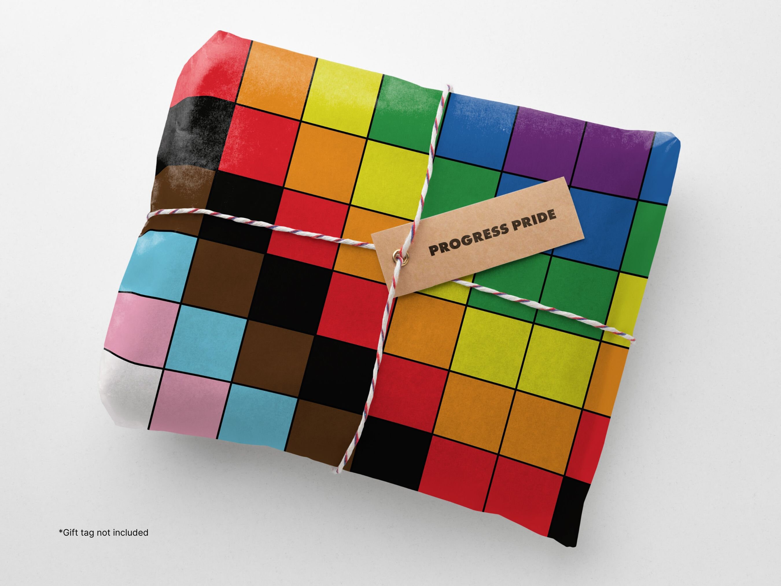 Progressive Pride Flag Gift Wrapping Paper Roll With Checkered - Etsy