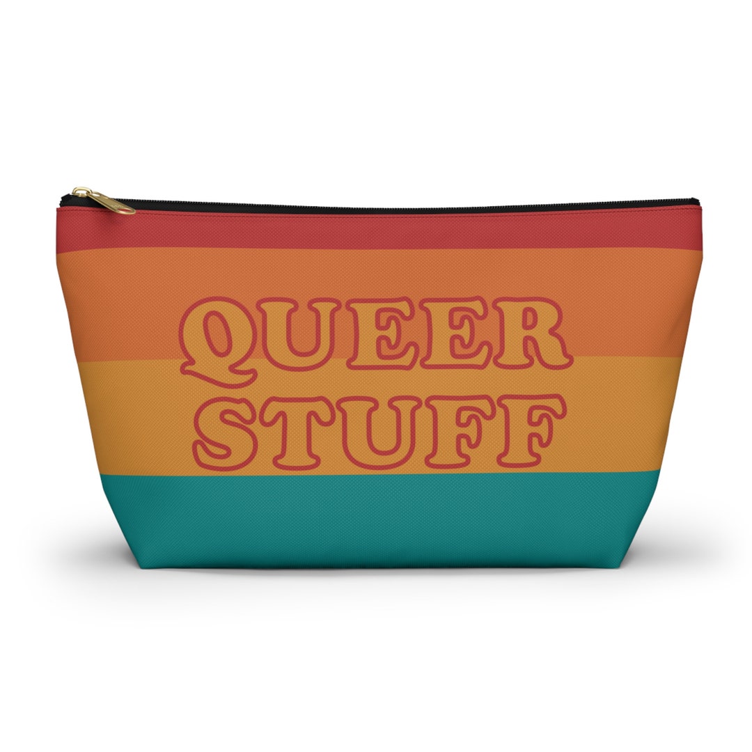 Queer Bag With Retro 'queer Stuff' Print – Premium Makeup and Travel ...