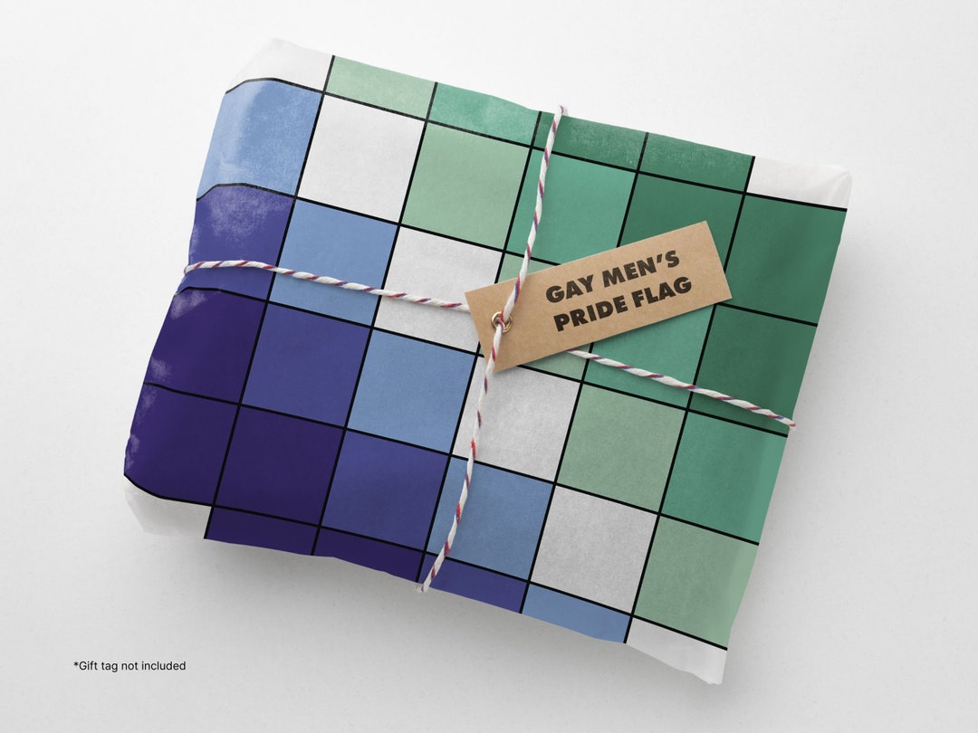 Gay Man Pride Flag Checkered Gift Wrapping Paper Roll for - Etsy