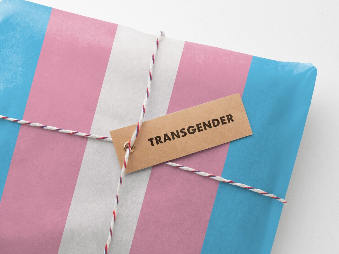 Transgender Flag Gift Wrap for Birthday or Christmas Gifts - Etsy