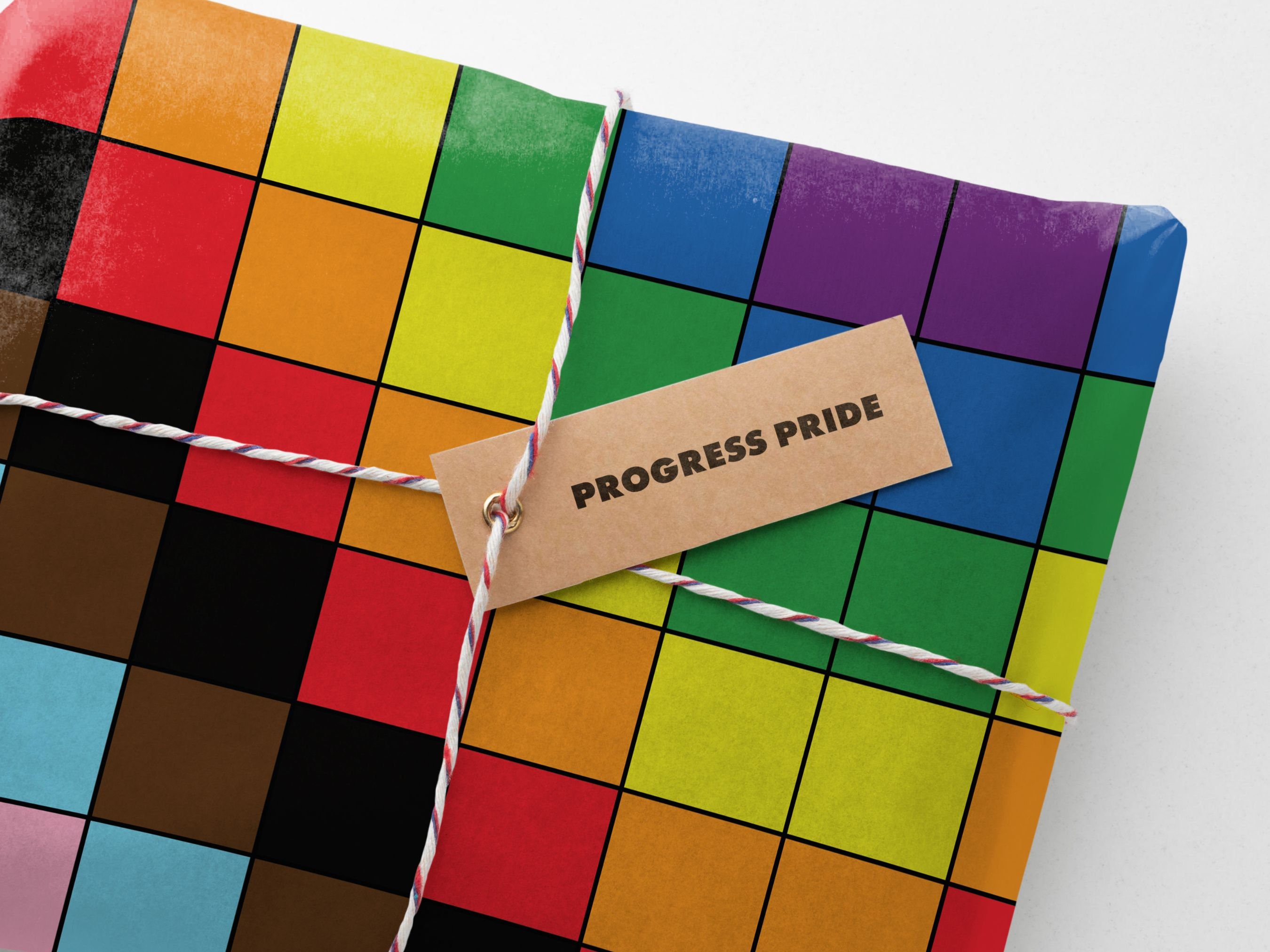 Progressive Pride Flag Gift Wrapping Paper Roll With Checkered - Etsy