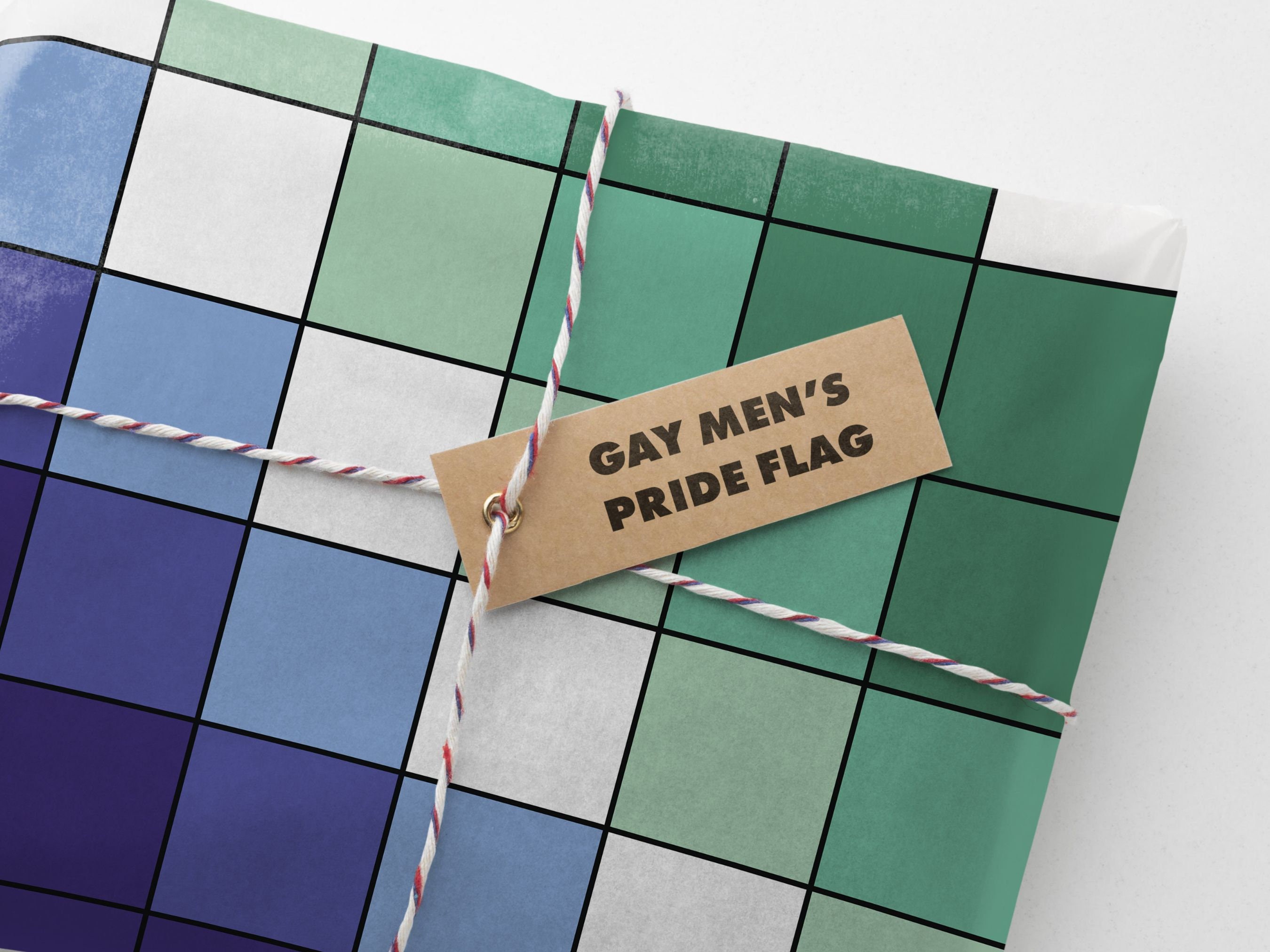 Gay Man Pride Flag Checkered Gift Wrapping Paper Roll for - Etsy