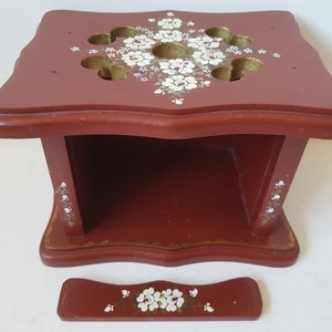 Vintage Hand Painted Wooden Foot Stove 60's 70's Plant Stand ...
