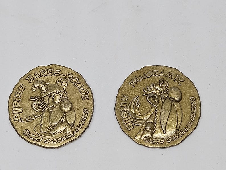 Asterix Nutella Tokens 1995 Complete Set of 10 Coins Incl Obelix Caesar ...