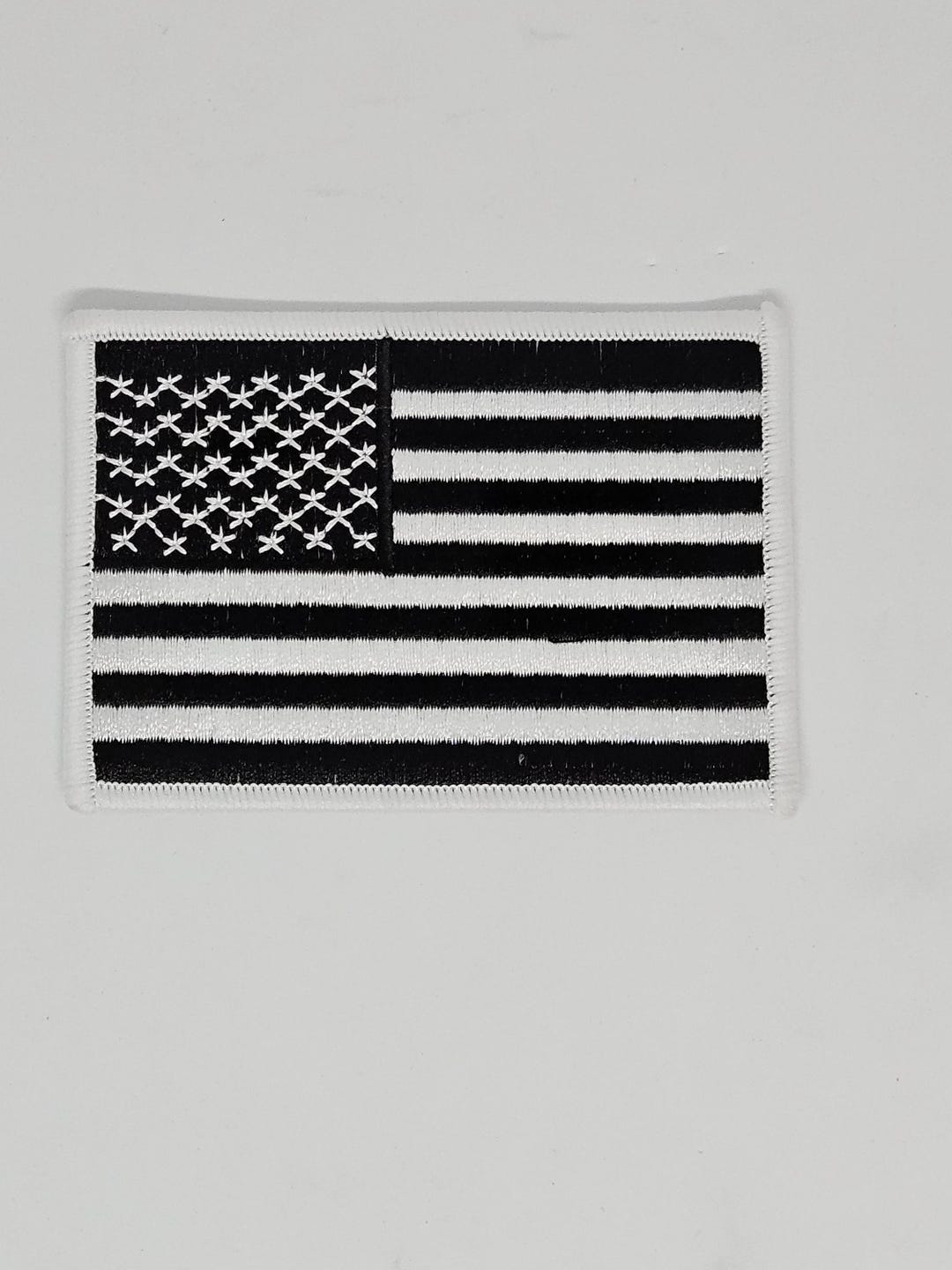 USA Black White Flag Patch American Iron on Sew On - Etsy
