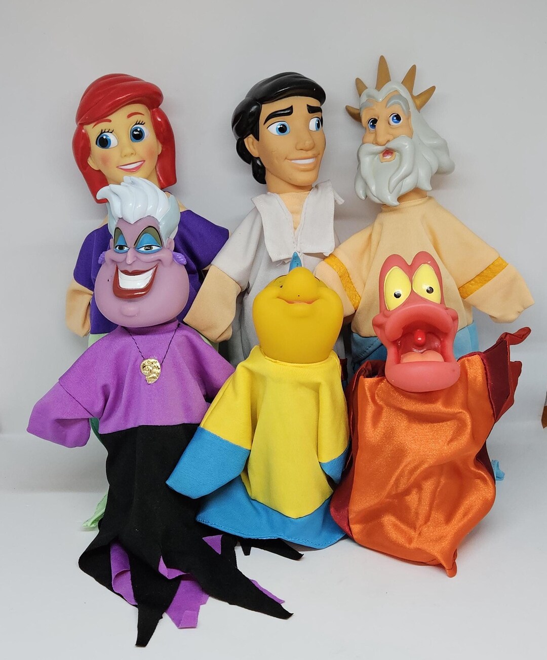 The Little Mermaid Hand Puppets Complete Set of 6 Hand Puppets Disney ...