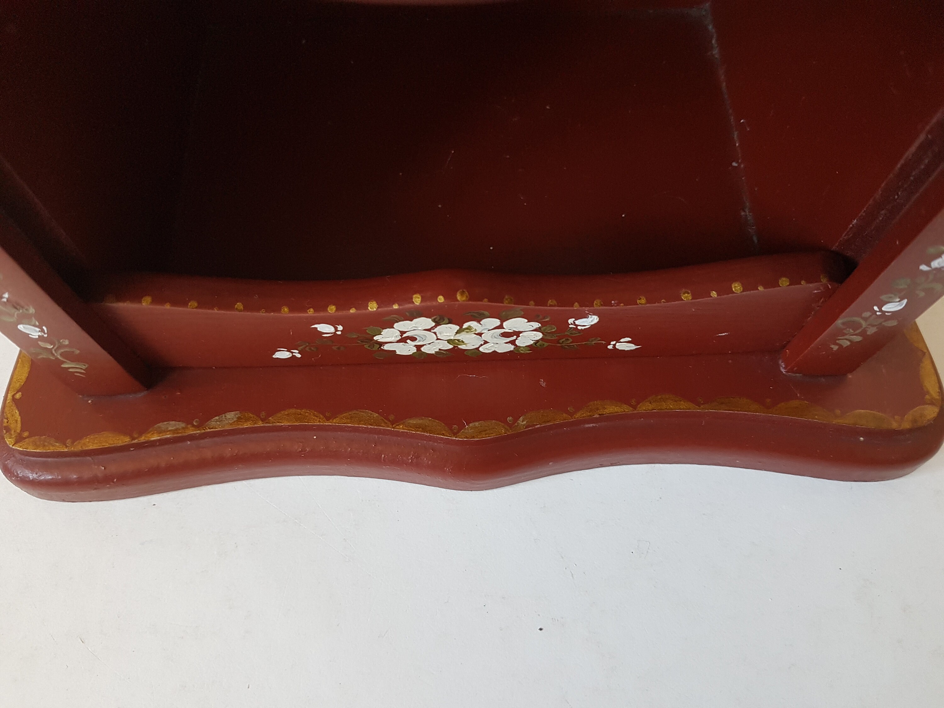 Vintage Hand Painted Wooden Foot Stove 60's 70's Plant Stand ...