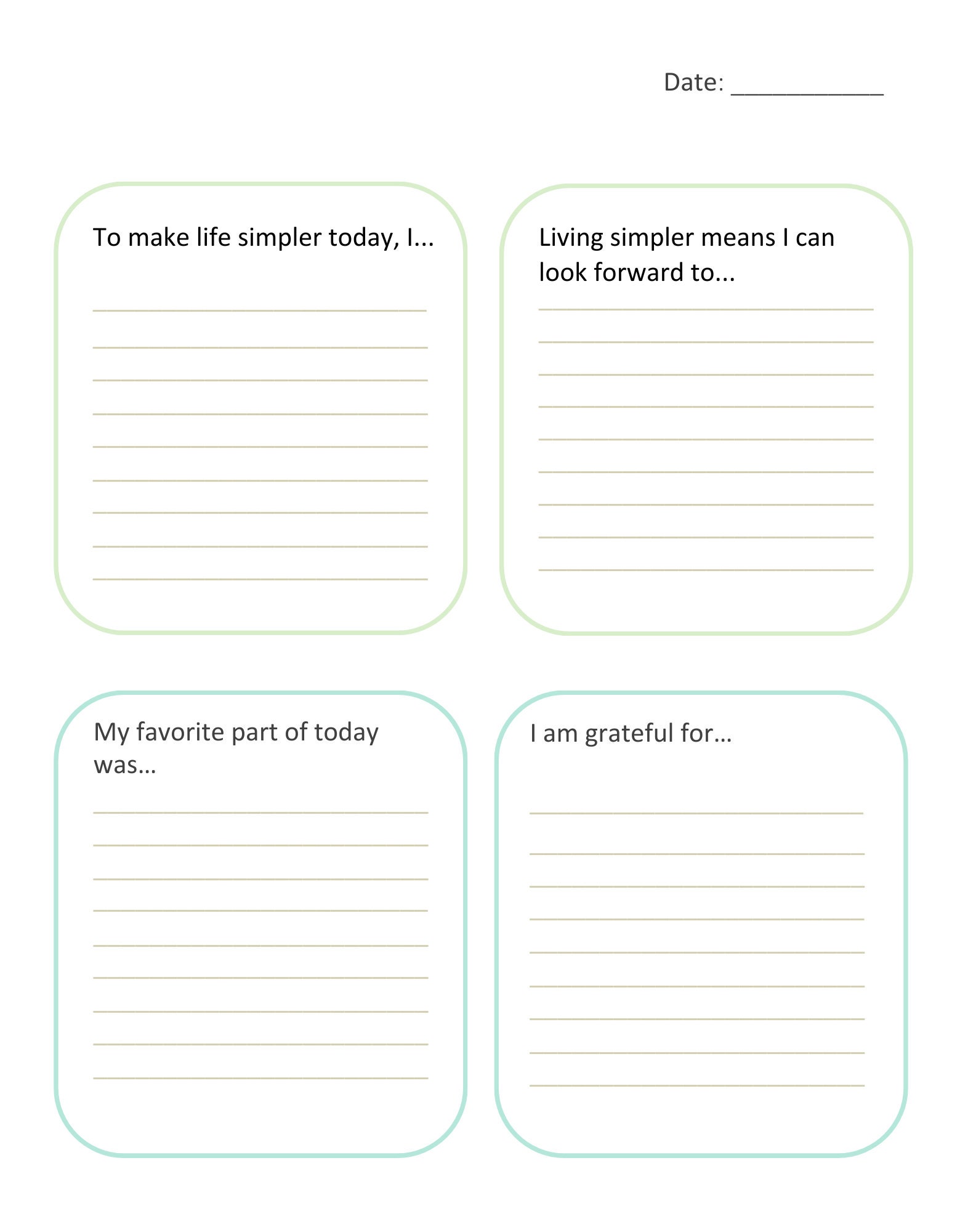 The Simple Life - 4 Week Journal - Digital Journal, Goodnotes ...