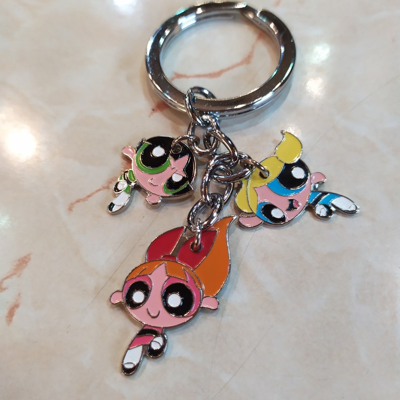 The Powerpuff Girls Enamel Key Ring Key Chain Vintage Love - Etsy