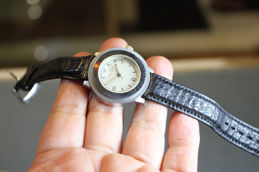 Ellesse Women Watch, Black Leather Strap Wrist Watch, Special Gift for ...